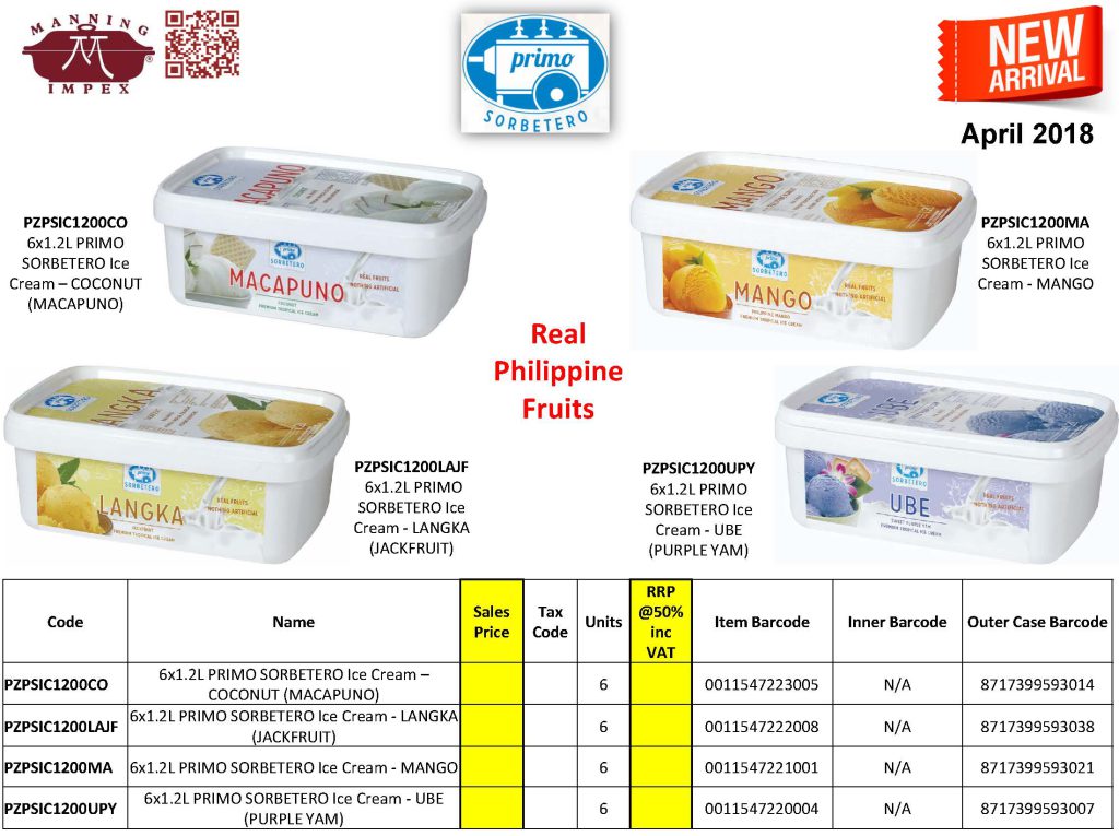 PRIMO SORBETERO Ice Cream – Superb Filipino Flavours now back into the ...