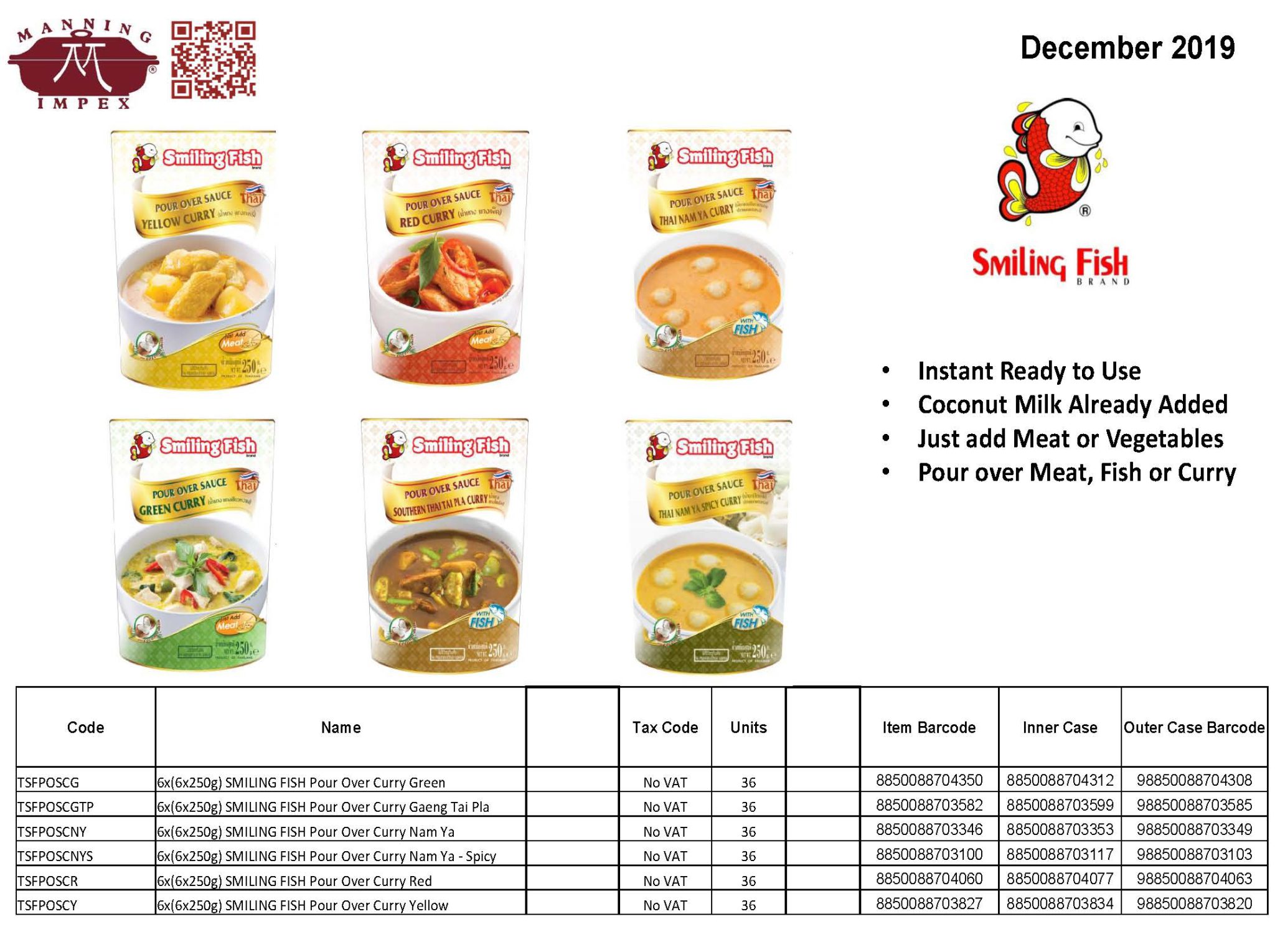 Smiling Fish Pour Over Thai Curry Sauces « Manning Impex