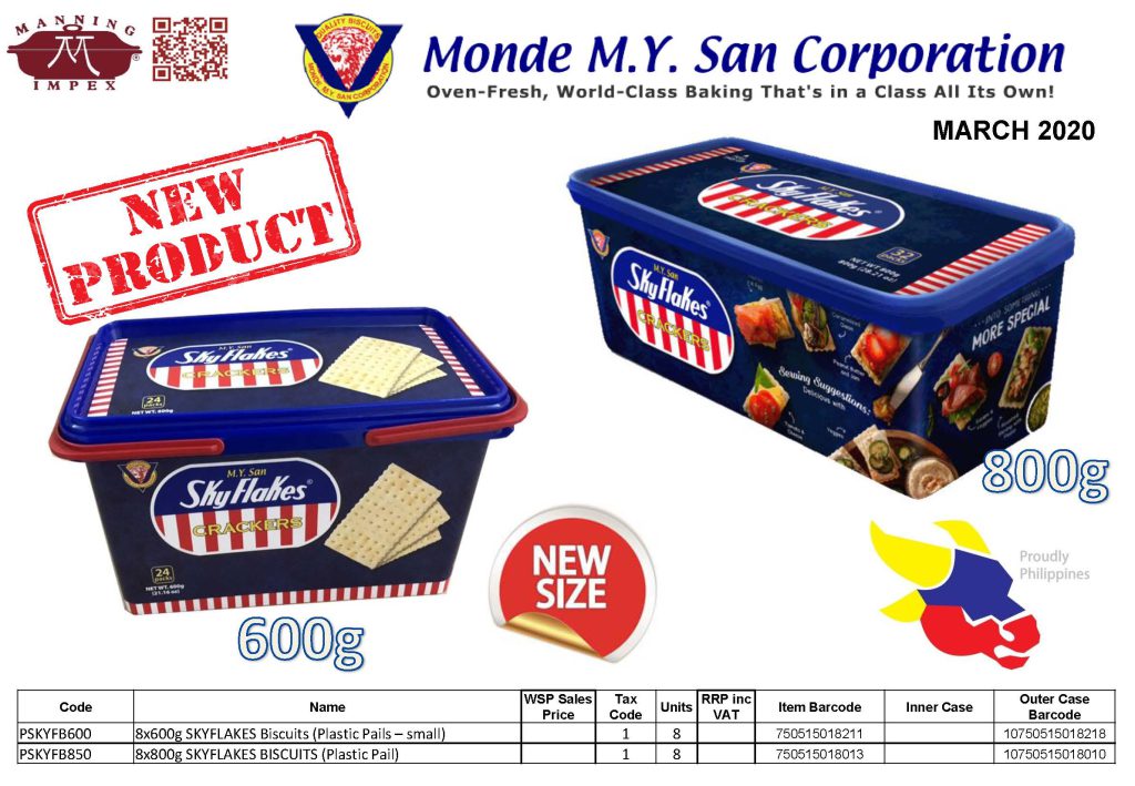 Skyflakes Cracker – Now Avaiable in 600g tubs « Manning Impex