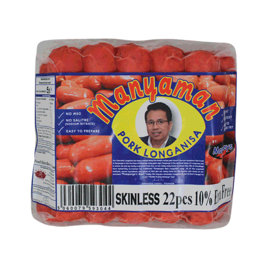 MANDHEY'S MANYAMAN Pork Longanisa SKINLESS - Reg - Manning Impex